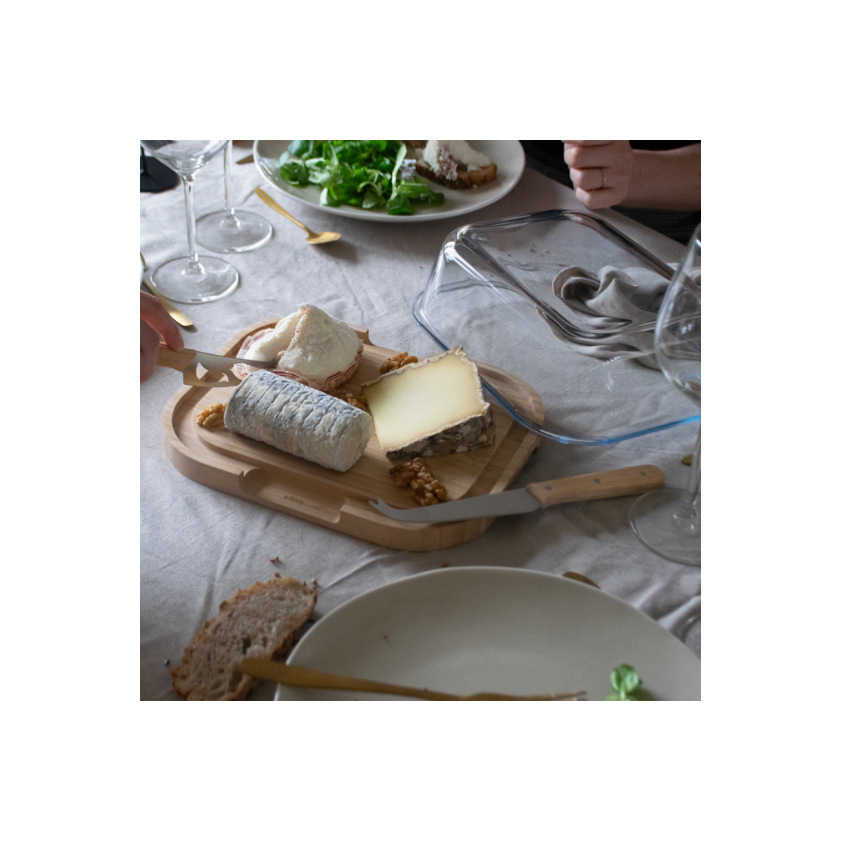 Glass and Bamboo Cheese Box