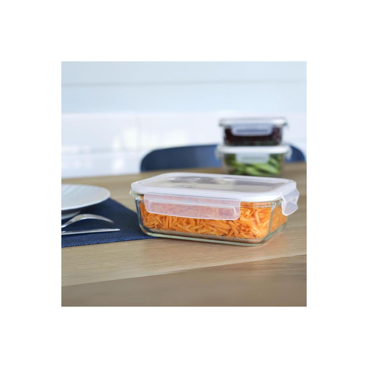 Boîte de Conservation en Verre avec Couvercle Plastique Hermétique