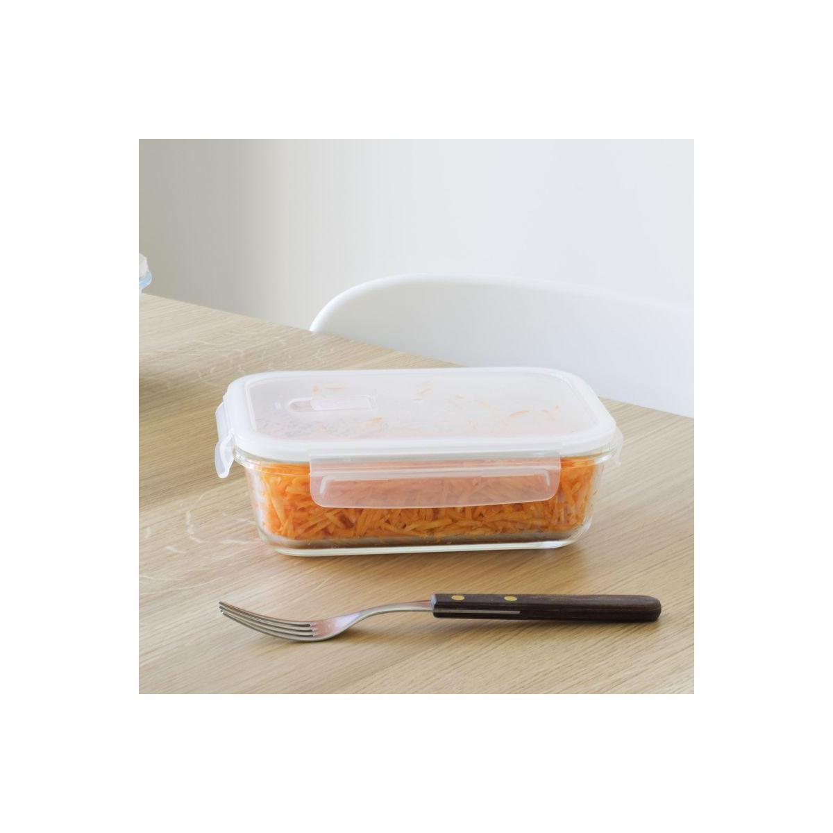 Boîte de Conservation en Verre avec Couvercle Plastique Hermétique